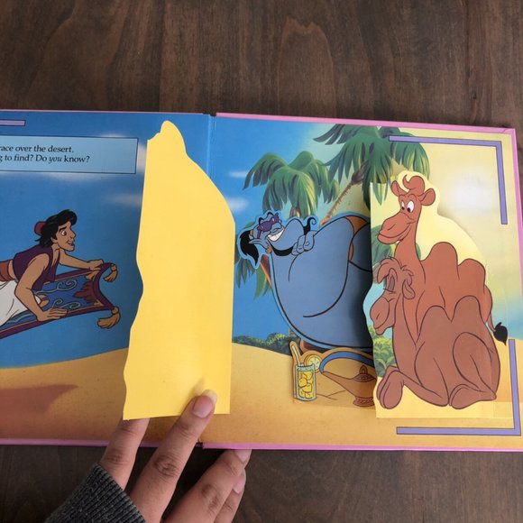 Disney | Toys | Vintage 993 Disneys Aladdin Lift The Flap Book | Poshmark